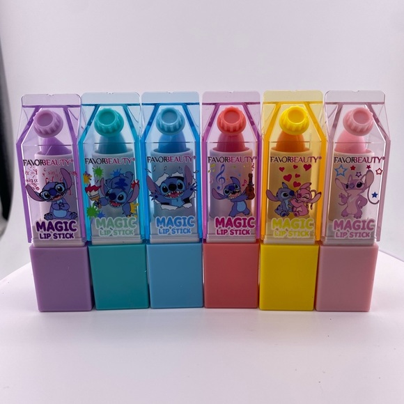 Stitch | Makeup | Stitch And Angel 6 Pack Magic Lipbalm Color Changing ...